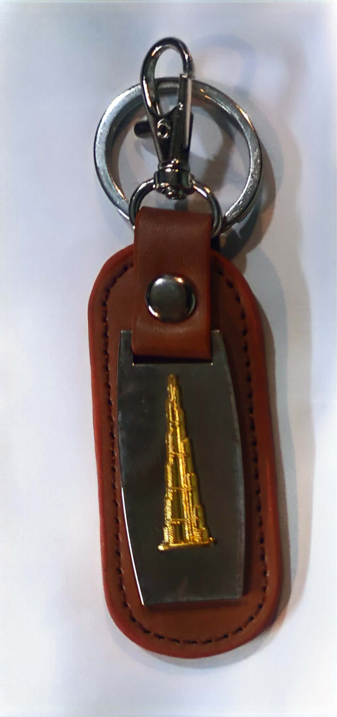 Luxury Edition: Burj Khalifa Gold Metal & Leather Keychain – Pak ...
